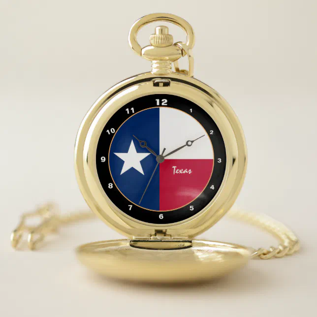 Texas Flag & Texas fashion USA /design Pocket Watch | Zazzle