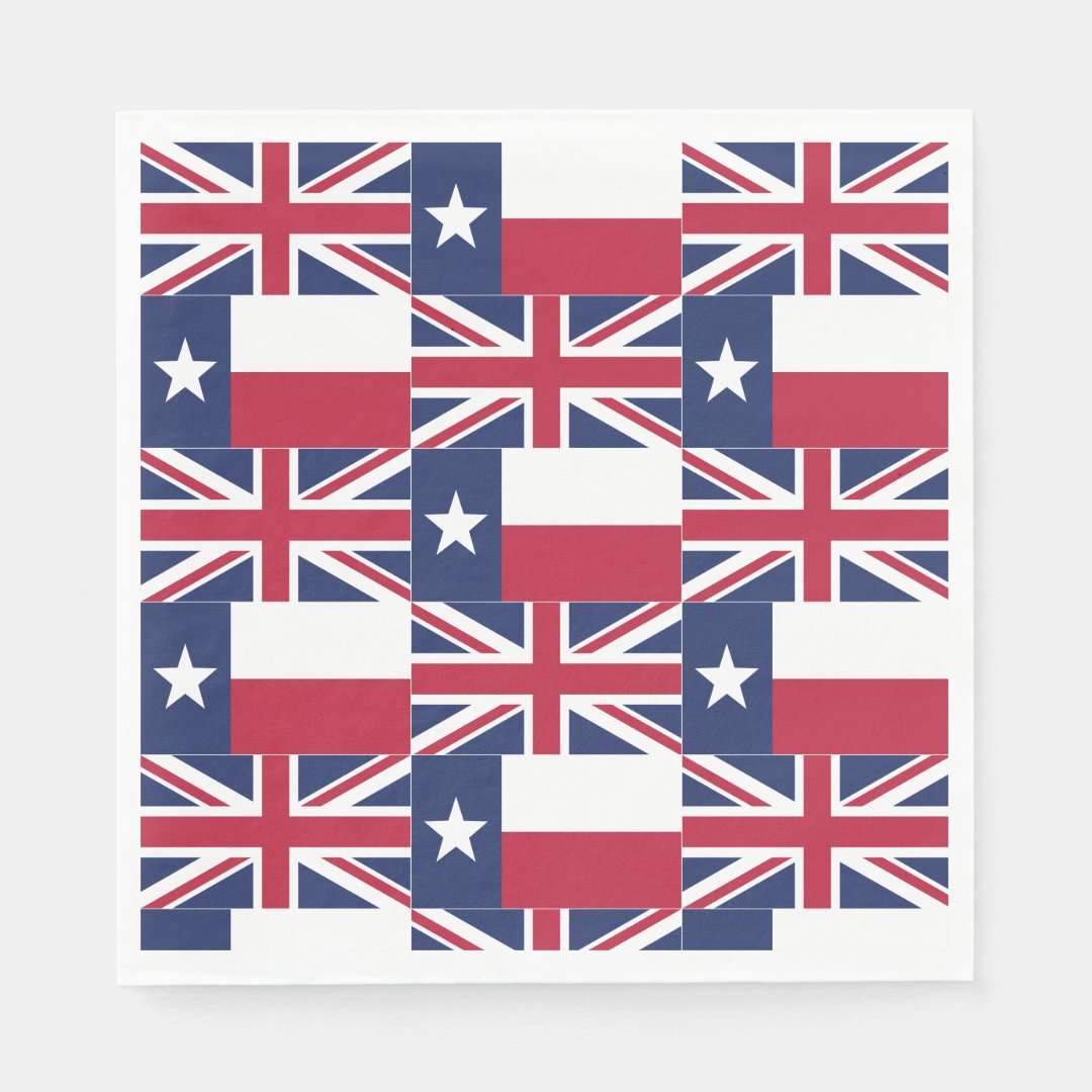 Texas Flag Union Jack Flag Paper Napkins | Zazzle
