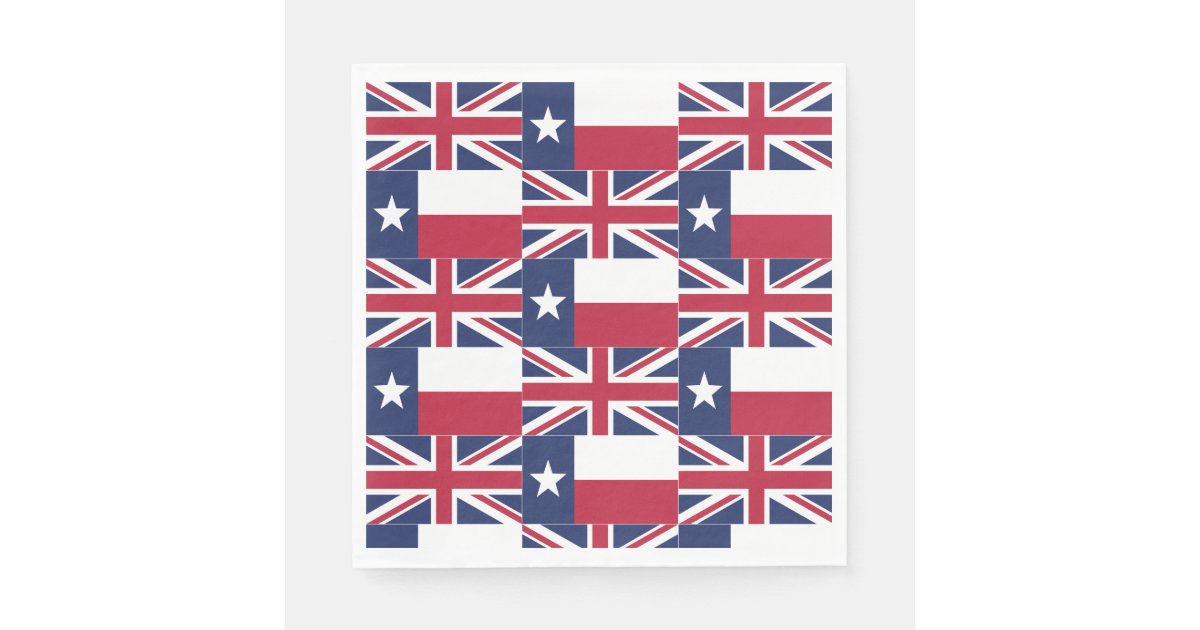 Texas Flag Union Jack Flag Paper Napkins | Zazzle