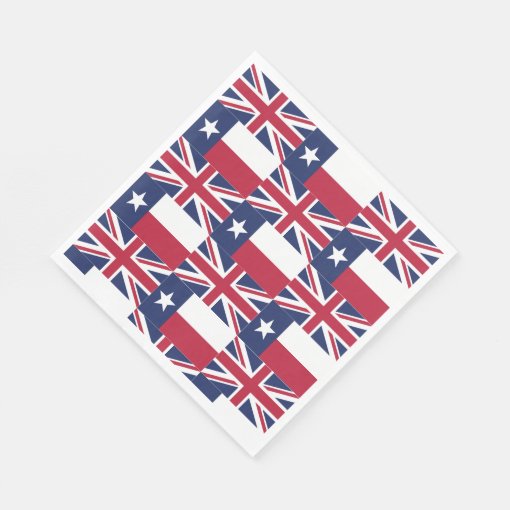 Texas Flag Union Jack Flag Paper Napkins | Zazzle