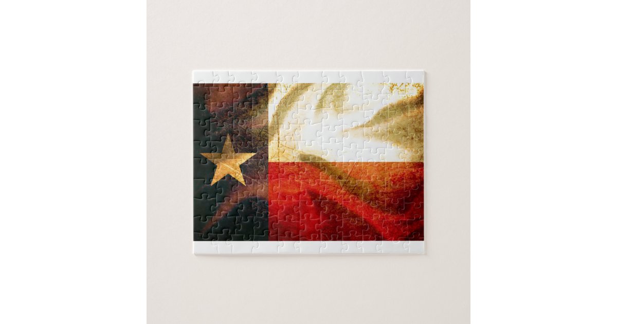 Texas Flag waving silk Jigsaw Puzzle | Zazzle