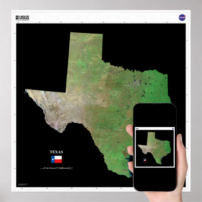 Texas From Space Poster | Zazzle