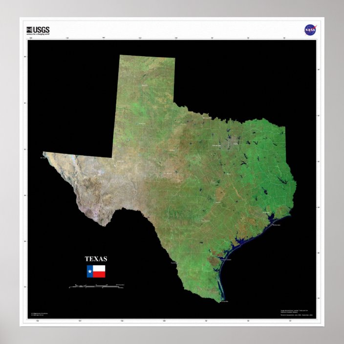 Texas From Space Poster | Zazzle.com