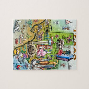 Texas Fun Map Jigsaw Puzzle | Zazzle