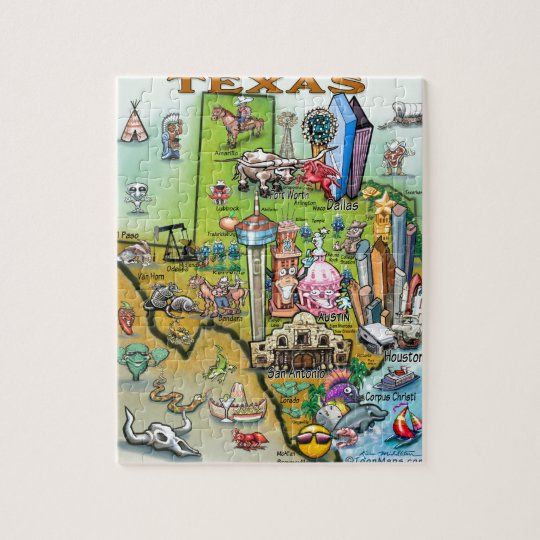 Texas Fun Map Jigsaw Puzzle | Zazzle.com