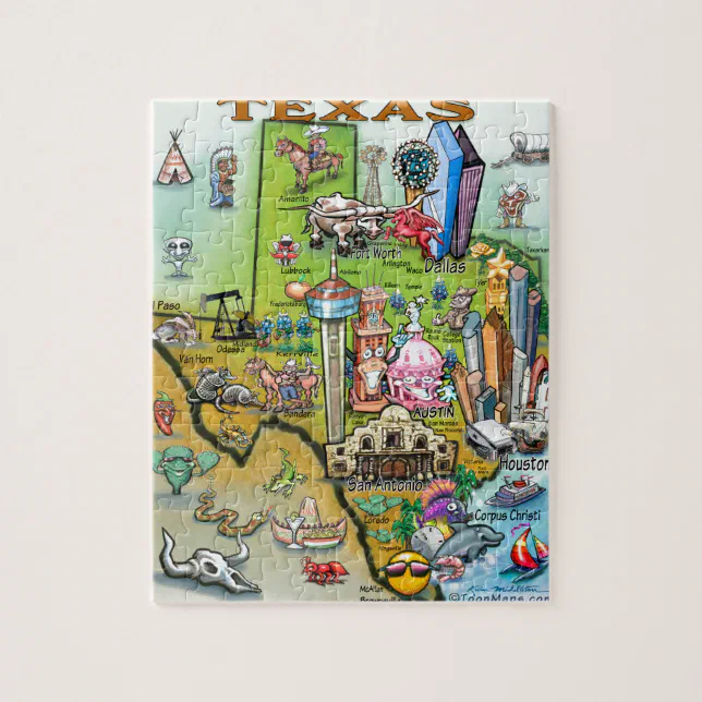 Texas Fun Map Jigsaw Puzzle | Zazzle