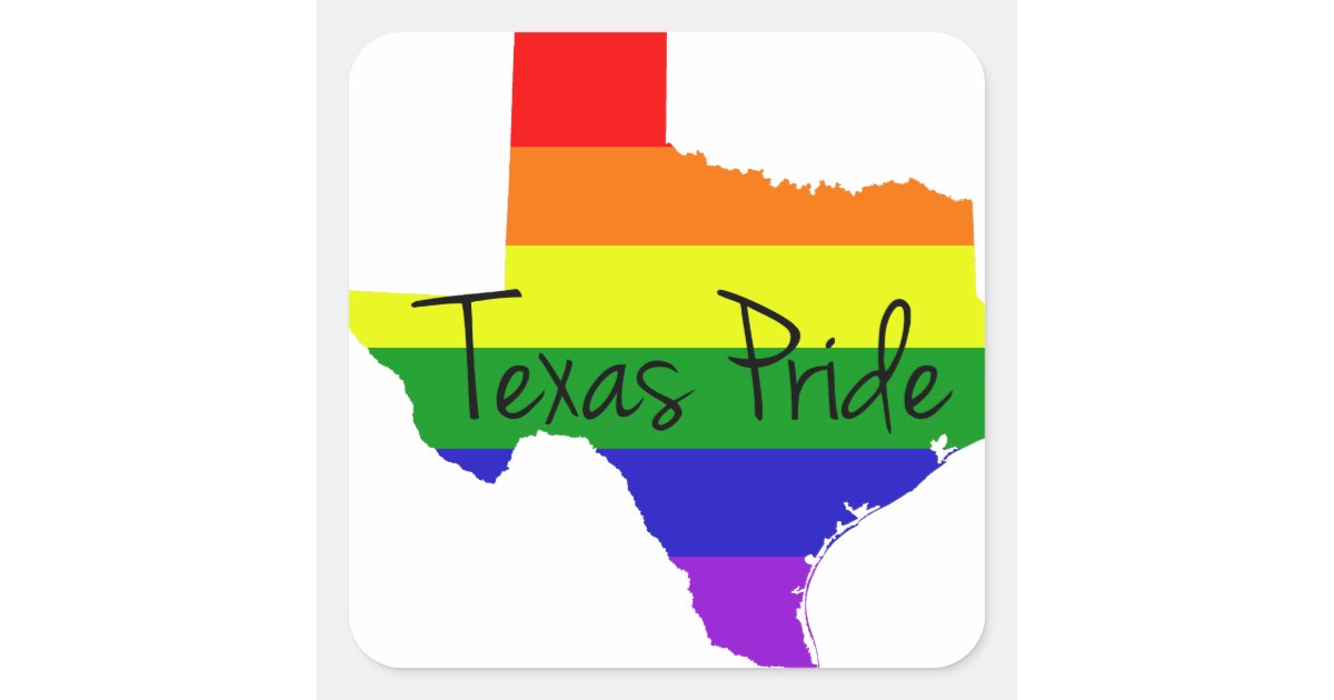 Texas Gay Pride Square Sticker | Zazzle