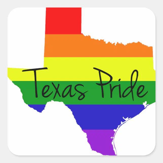 Texas Gay Pride Square Sticker | Zazzle