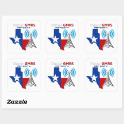 Texas GMRS Network - 3" Decals Square Sticker | Zazzle