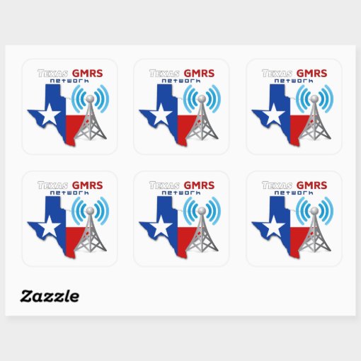 Texas GMRS Network - 3" Decals Square Sticker | Zazzle