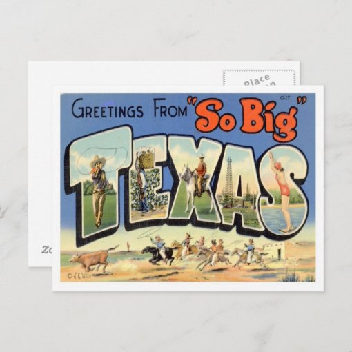Texas Greetings From US States Postcard | Zazzle