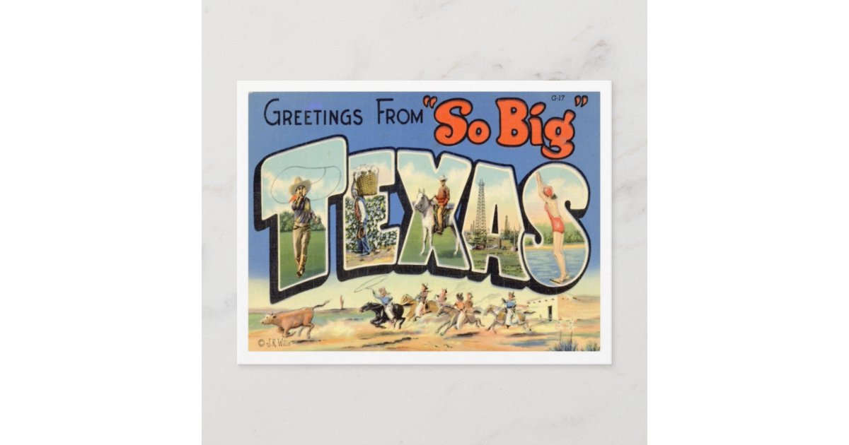 Texas Greetings From US States Postcard | Zazzle