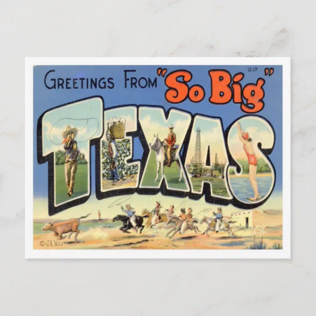 Texas Greetings From US States Postcard | Zazzle