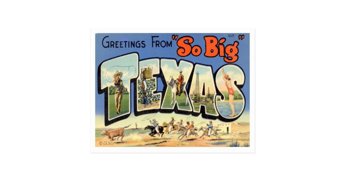 Texas Greetings From US States Postcard | Zazzle.com