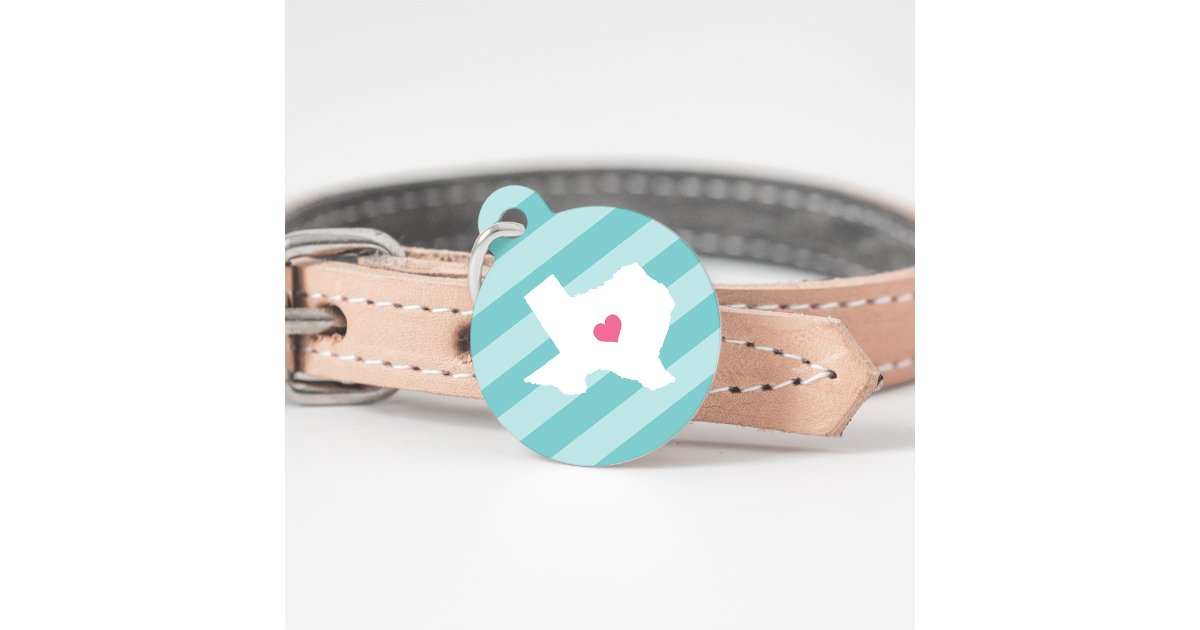 Texas Heart Pet ID Tag | Zazzle