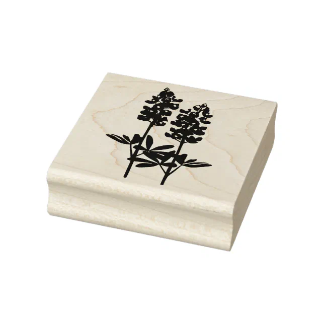 Texas Hill Country Bluebonnets Rubber Art Stamp | Zazzle
