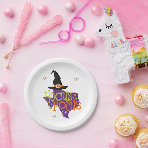 Texas Hocus Pocus Halloween Paper Plates | Zazzle