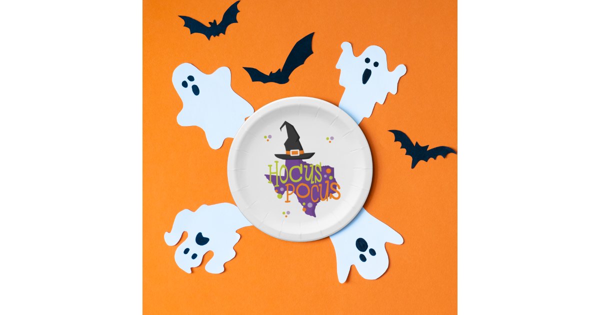 Texas Hocus Pocus Halloween Paper Plates | Zazzle