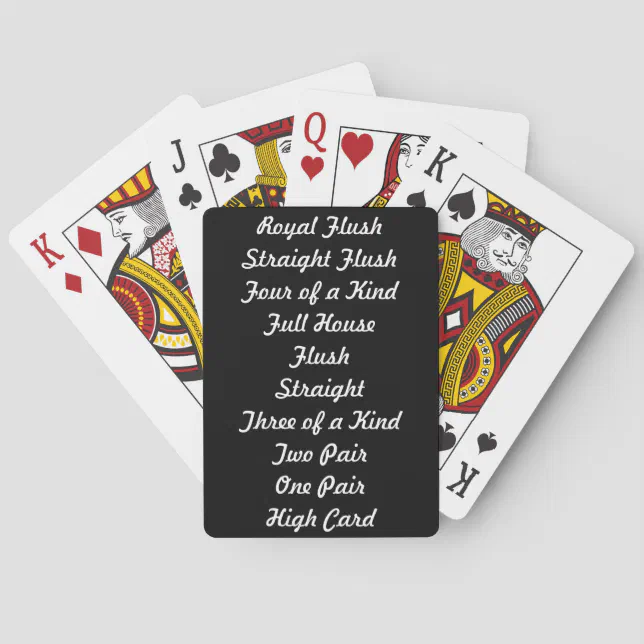 Texas Hold 'Em Hand Rankings Cards | Zazzle