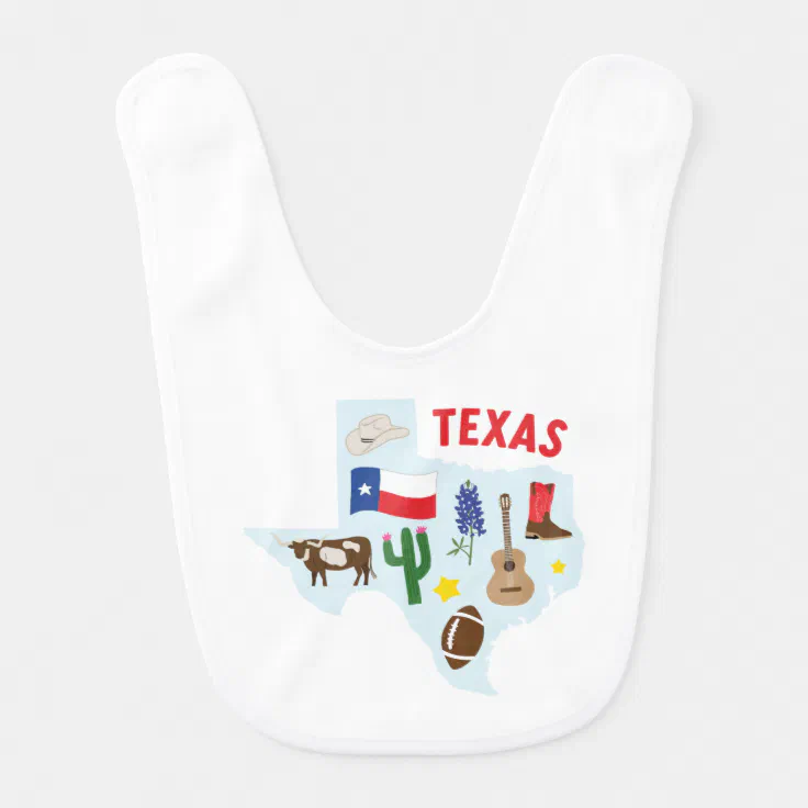 Texas Icons Baby Bib | Zazzle
