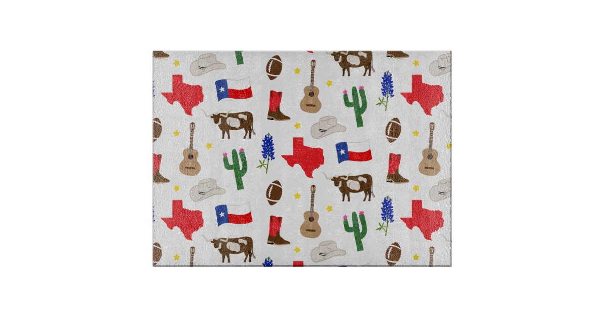 Texas Icons Cutting Board | Zazzle