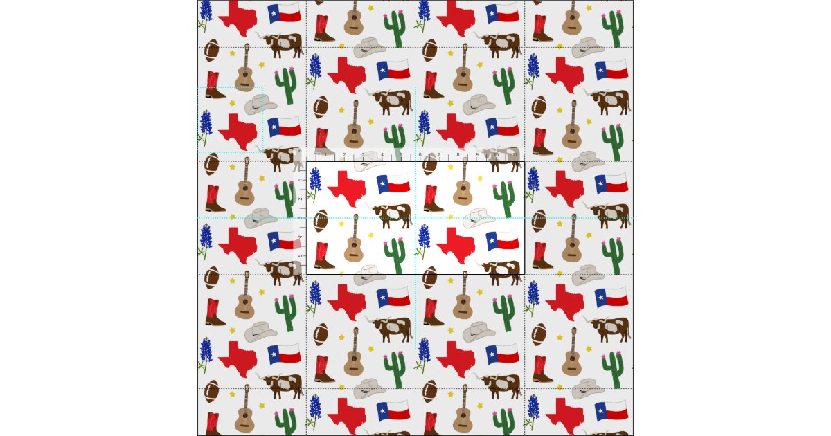 Texas Icons Fabric | Zazzle