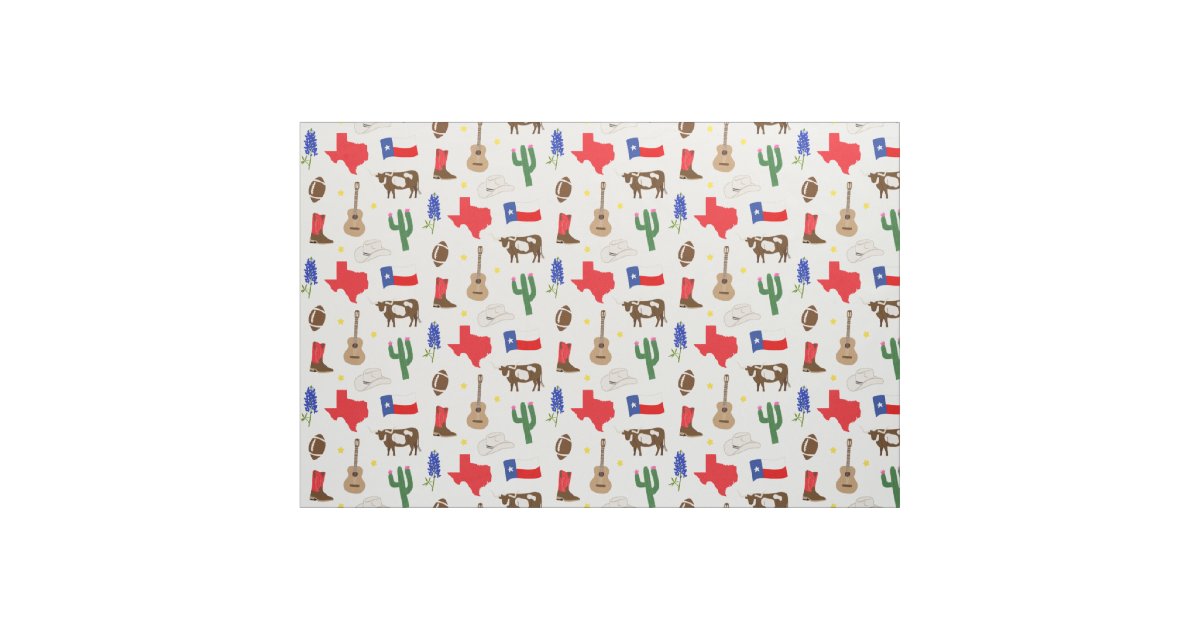 Texas Icons Fabric | Zazzle