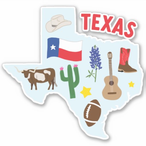 Texas Icons Sticker | Zazzle
