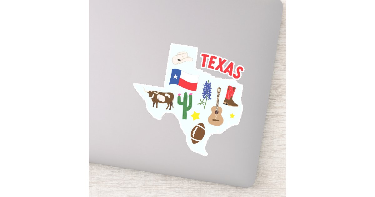 Texas Icons Sticker | Zazzle