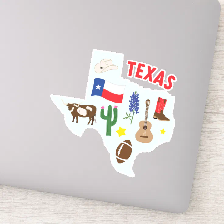 Texas Icons Sticker | Zazzle