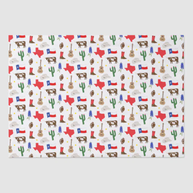 Texas Icons Tissue Paper | Zazzle