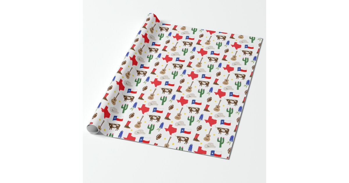 Texas Icons Wrapping Paper | Zazzle