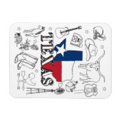 Texas Illustration Doodles of Texas Texas Pattern Magnet | Zazzle