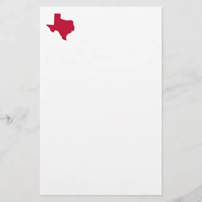 Texas in Red Stationery | Zazzle