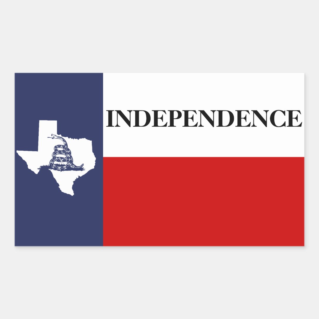 Texas Independence - Lone Star Flag Gadsden Rectangular Sticker | Zazzle