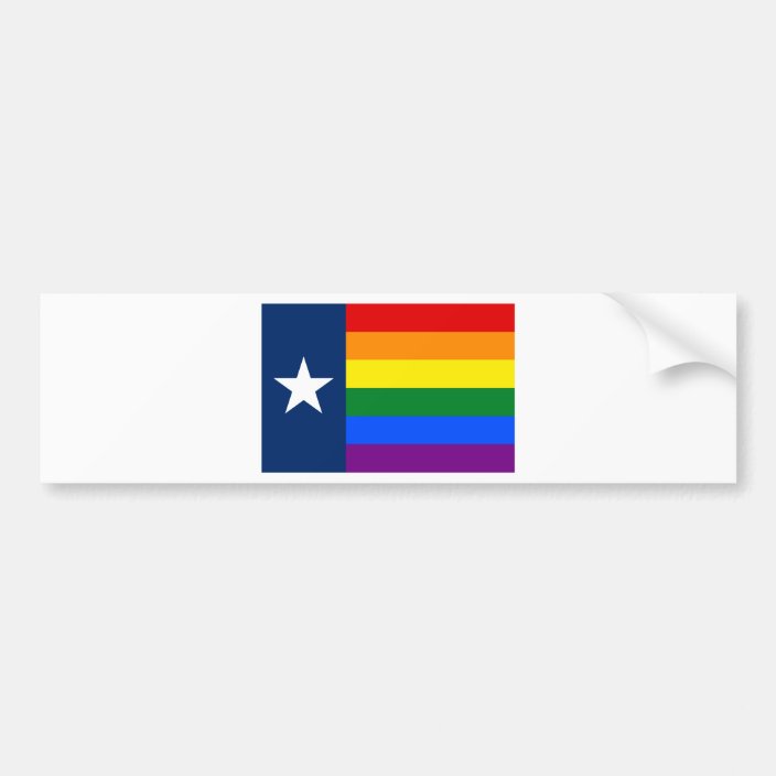 Texas LGBT Gay Pride Rainbow Flag Bumper Sticker | Zazzle.com