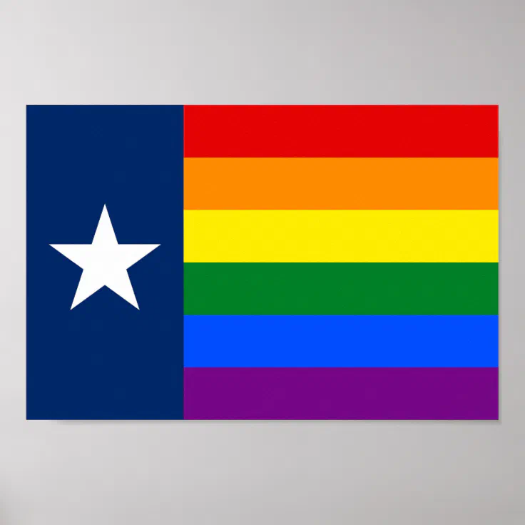 Texas LGBT Gay Pride Rainbow Flag Poster | Zazzle