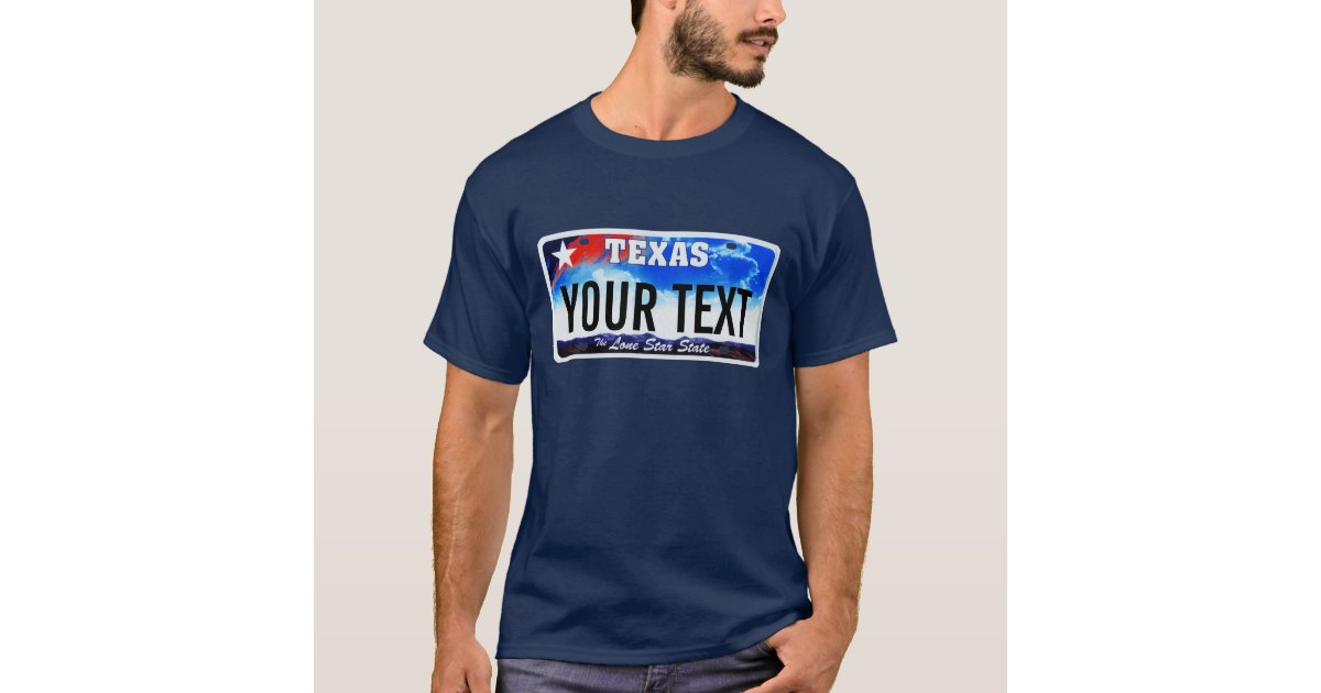 Texas license plate T-Shirt | Zazzle