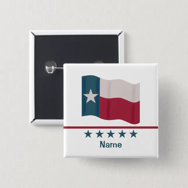 Texas Lone Star Flag Personalized Name Badge Button | Zazzle