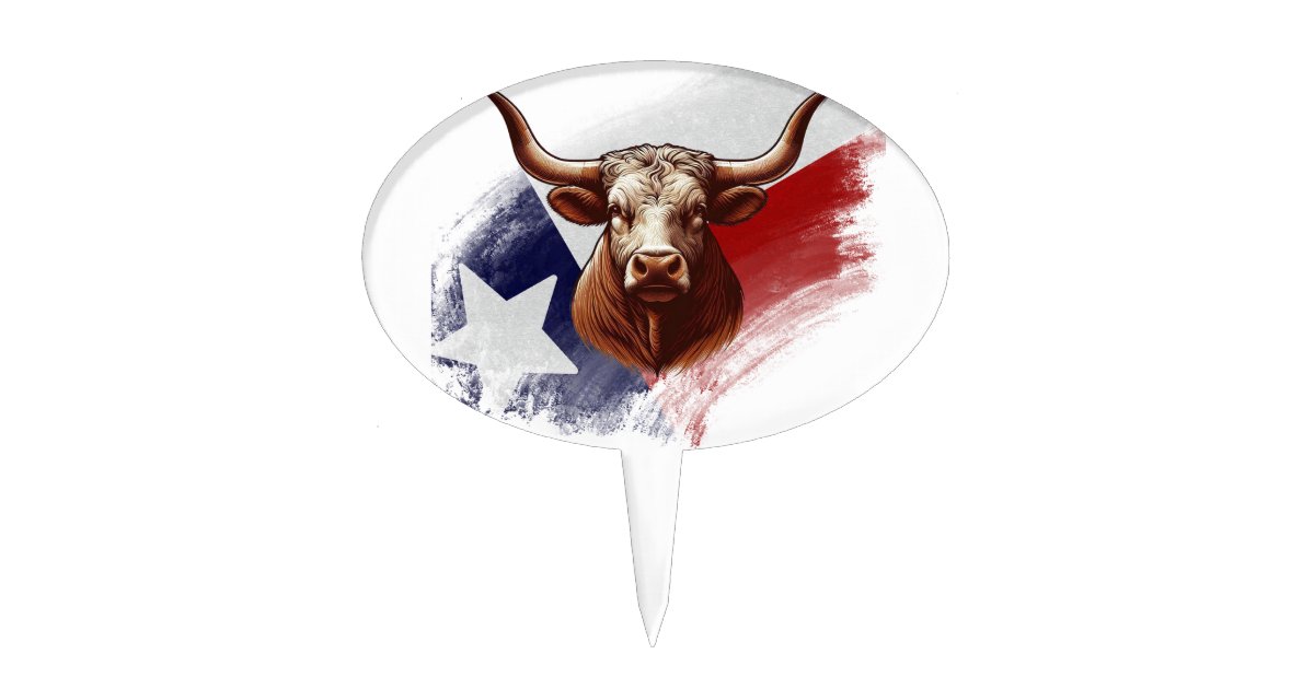 Texas longhorn cow cake topper | Zazzle