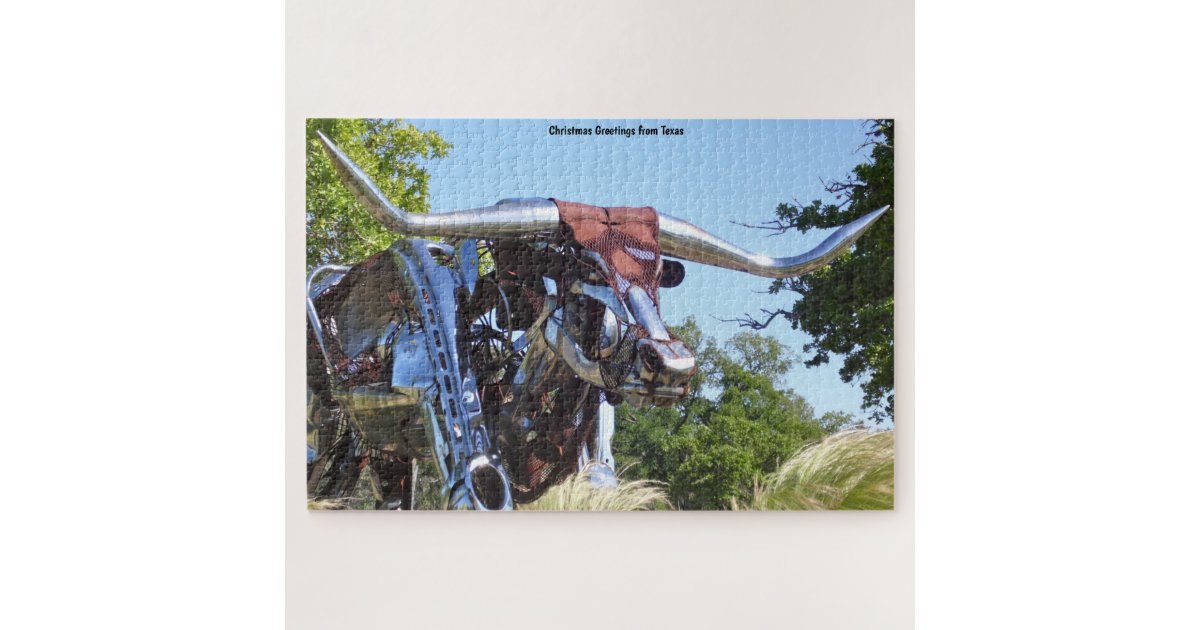 Texas Longhorn Sculpture . Jigsaw Puzzle | Zazzle