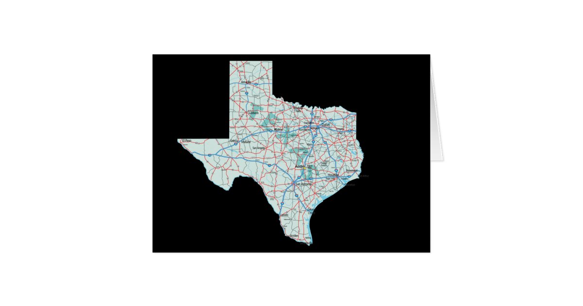 Texas Map Card | Zazzle