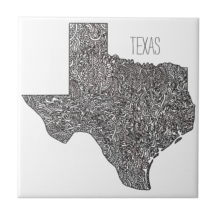 Texas Map Ceramic Tile | Zazzle.com