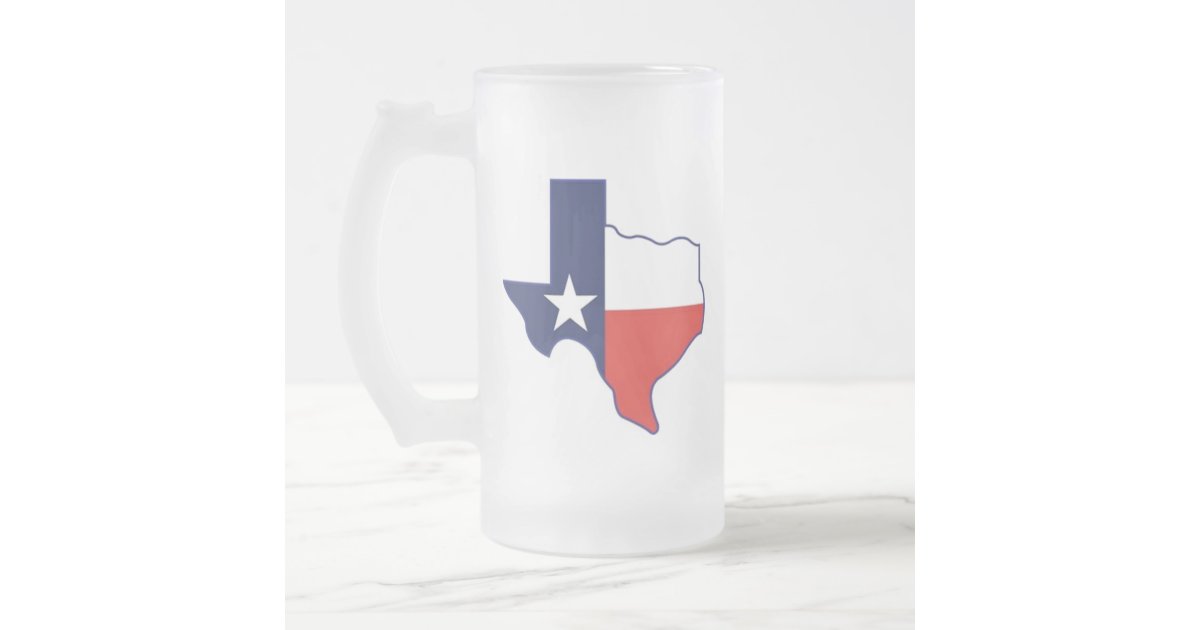 TEXAS MAP FROSTED GLASS BEER MUG | Zazzle
