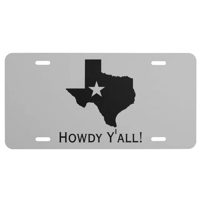Texas Map Lone Star State Howdy Y'all License Plate | Zazzle