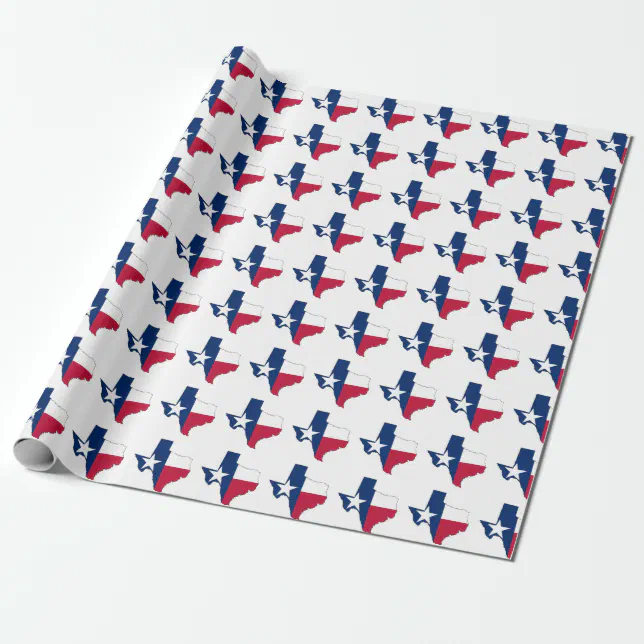 Texas Map Outline and Flag Wrapping Paper | Zazzle