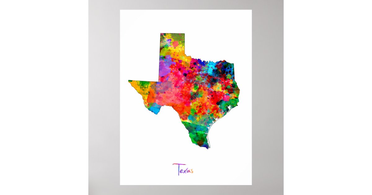 Texas Map Poster | Zazzle