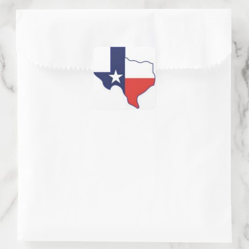 TEXAS MAP SQUARE STICKER | Zazzle