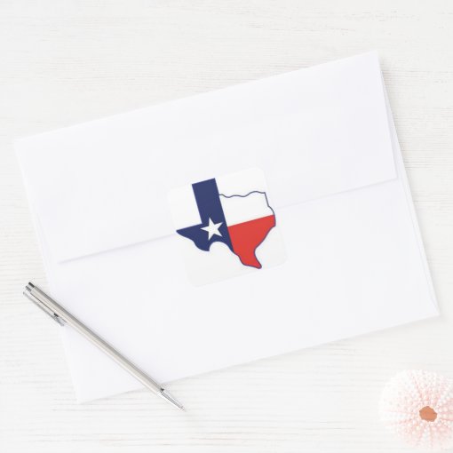 TEXAS MAP SQUARE STICKER | Zazzle