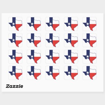 TEXAS MAP SQUARE STICKER | Zazzle